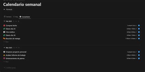 Plantilla Notion Horario Semanal Descarga Gratis Ahora