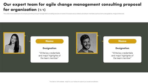 Our Expert Team For Agile Change Management Consulting Proposal For Organization PPT Slide