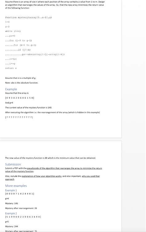 Solved Assume There Is An Array Of Size N Where Each