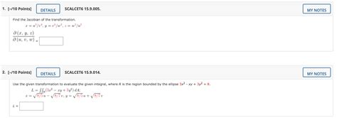 Solved Find The Jacobian Of The Transformation Chegg Com