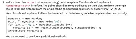 Solved Write A Java Class Point That Represents Xy
