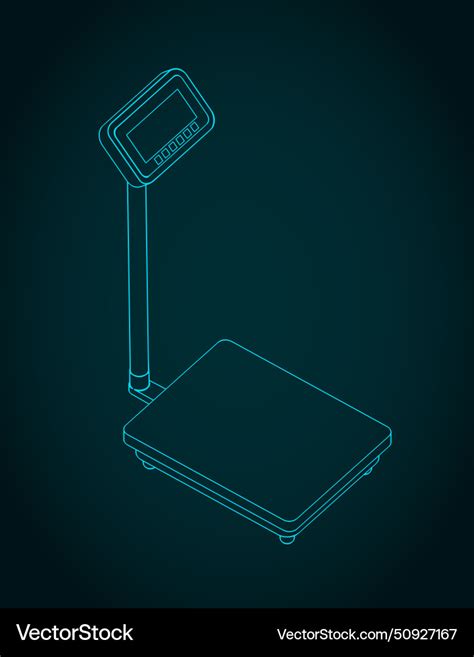 Industrial Weighing Scale Isometric Blueprint Free Vector Vectorstock