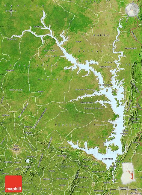 Satellite Map Of Lake Volta