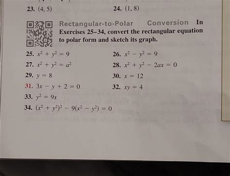 solved 23 4 5 24 1 8 rectangular to polar conversion