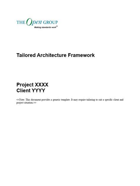 Togaf 9 Template Tailored Architecture Framework Pdf Software Architecture Information