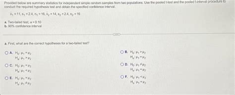 Solved Compute Test Statistic Determine P Value Conclusion