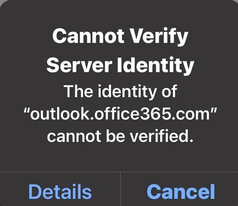 Cannot Verify Server Identity Error Is Li Apple Community