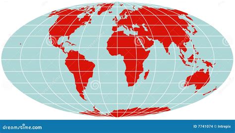 World Map Mollweide Projection Stock Vector Illustration Of Antarctica Projection 7741074