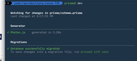 Migration Table Not Found On Prisma2 Dev Mysqldb · Issue 218