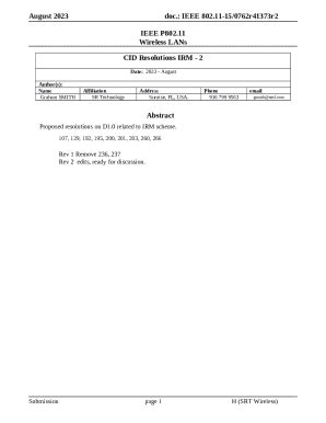 High Efficiency WLAN HEW Mentor Ieee Doc Template PdfFiller