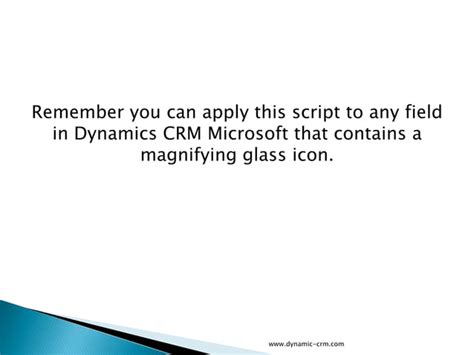 Dynamics Crm Microsoft Filter Look Up Script Ppt