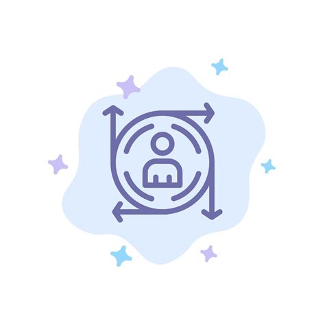 User Predication Arrow Path Blue Icon On Abstract Cloud Background