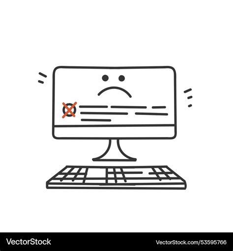 Hand Drawn Doodle Computer Operating System Crash Vector Image