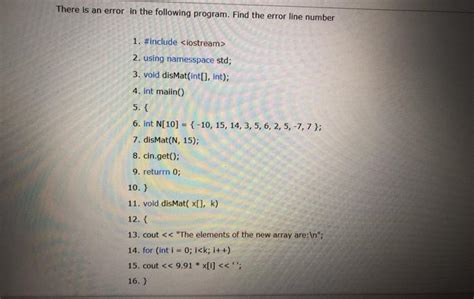 solved there is an error in the following program find the