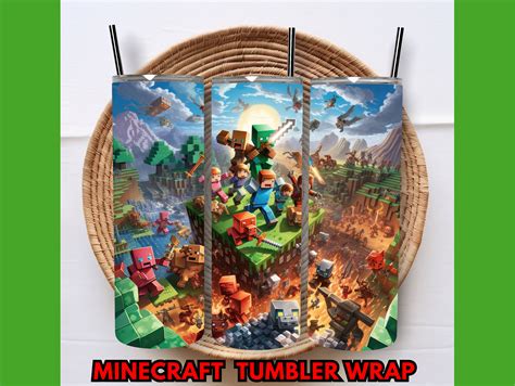 Minecraft Tumbler Wrap Design Minecraft Sublimation Wrap 20oz Tumbler