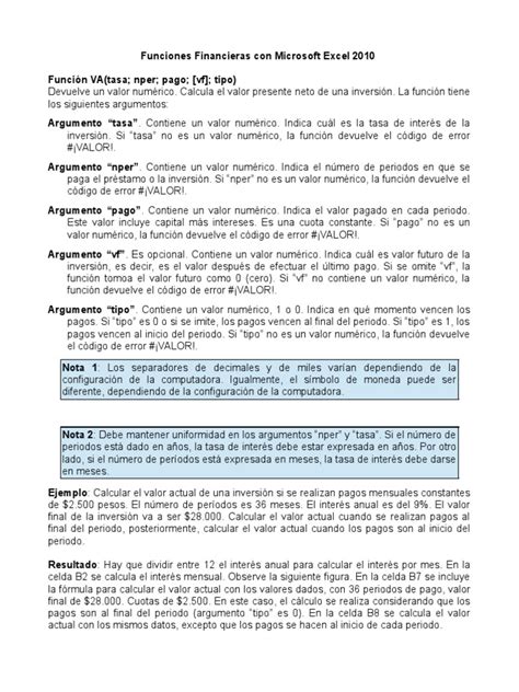 Pdf Funcion Va Excel 2010 Dokumen Tips