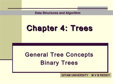 Data Structures And Algorithms Unit 3 Trees Prepared By M V Brahmananda