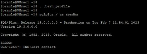 Ora 12547 Tns Lost Contact
