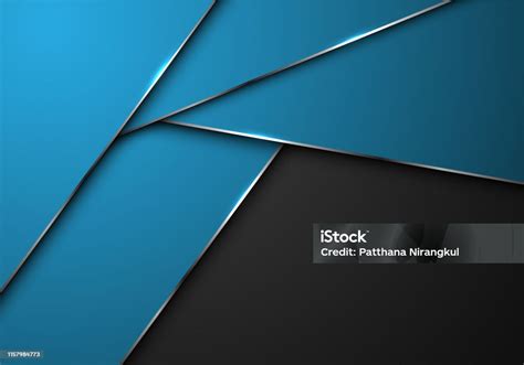 추상적 인 파란색 실버 라인 다각형 은 회색 빈 공간 디자인 현대 미래 지향적 인 배경 벡터 그림에 겹칩니다 0명에 대한 스톡