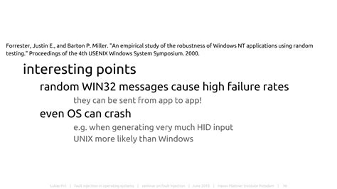 Fault Injection In Operating Systems Ppt