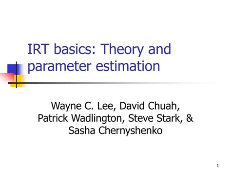 Ppt Irt Basics Theory And Parameter Estimation Powerpoint