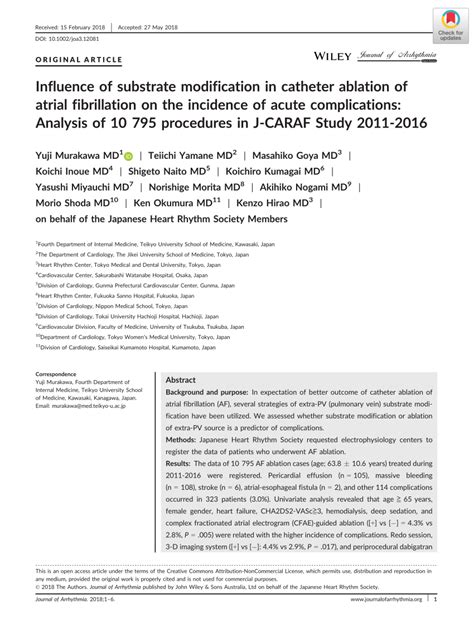 Pdf Influence Of Substrate Modification In Catheter Ablation Of Atrial Fibrillation On The