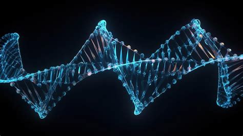 Premium Ai Image Abstract 3d Polygonal Wireframe Dna Molecule Helix