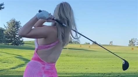 Paige Spiranac Shows Off Perfect Swing In Figure Hugging Bodysuit But