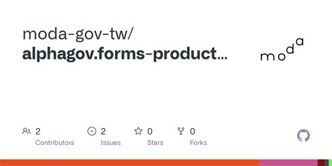 GitHub Moda Gov Tw Alphagov Forms Product Page