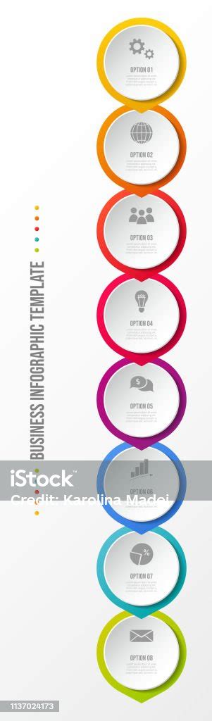 비즈니스 기호와 다채로운 차트인포 그래픽 템플릿 벡터 타임라인에 대한 스톡 벡터 아트 및 기타 이미지 타임라인 0명 3차원 형태 Istock