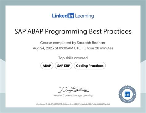 Saurabh Badhan On Linkedin Certificate Of Completion