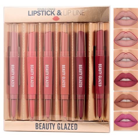 Beauty Searcher 6pcs Lipstick And Lip Liner Set 2 In 1