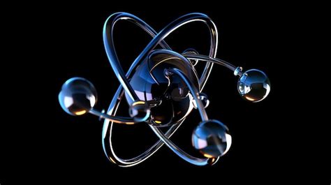 Premium Photo 3d Rendering Of An Atom The Nucleus Is Represented By A Glowing Sphere And The