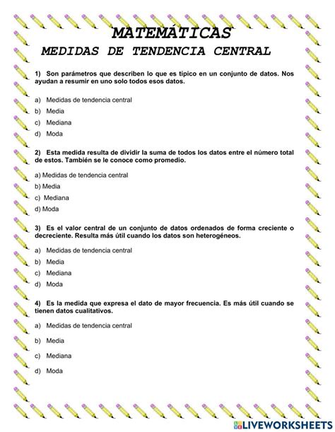 Medidas De Tendencia Central Online Pdf Worksheet Artofit
