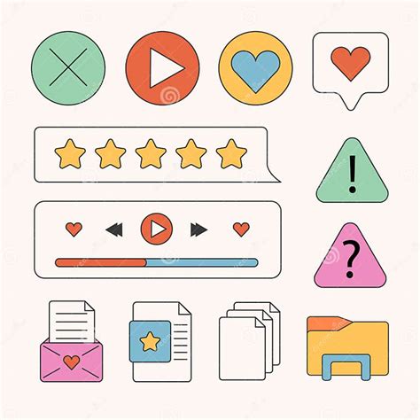 Set Of Retro Stickers 90s Retro Vaporwave Old Desktop User Interface