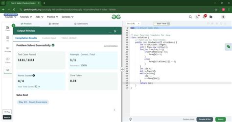 Gfg160 Problemsolvingjourney Dsa Learndsa 160daysofcode Gfg Geeksforgeeks Sindhu V