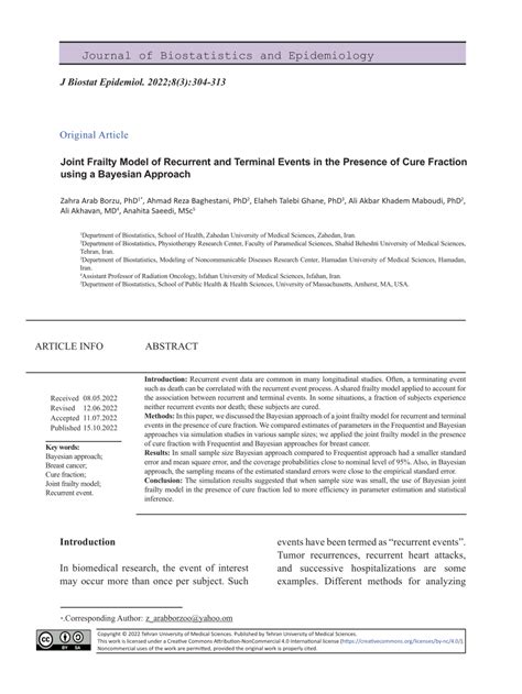 Pdf Joint Frailty Model Of Recurrent And Terminal Events In The Presence Of Cure Fraction