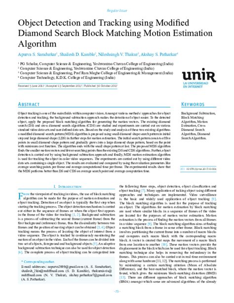 pdf object detection and tracking using modified diamond search block