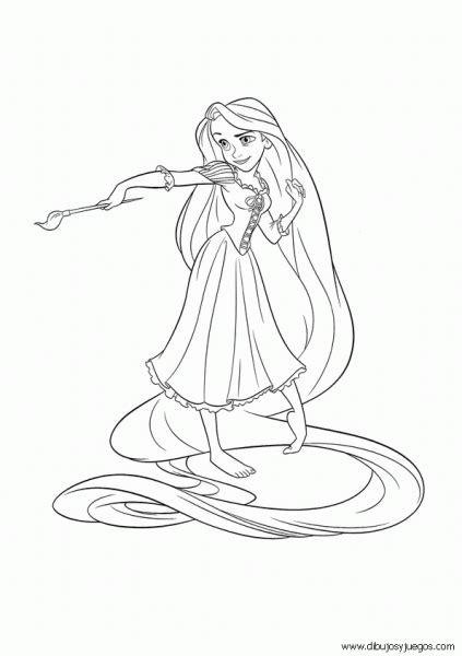 Dibujo Rapunzel Walt Disney 028 Dibujos Y Juegos Para Pintar Y Colorear