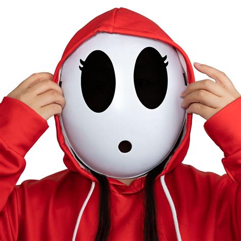 Camzezy Shy Guy Mask For Halloween Cosplay Costume Full Face White Mask