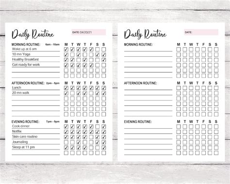 daily weekly monthly yearly checklist templates daily routine weekly