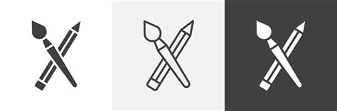 연필 붓 아이콘 얇은 선 검은 색입니다 평평하고 간단한 벡터 기호 그림입니다 건설 산업에 대한 스톡 벡터 아트 및 기타 이미지 건설 산업 공예 날씬한 Istock