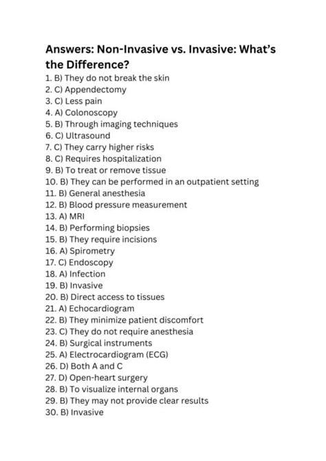 30 Quiz — Non Invasive Vs Invasive Whats The Difference Digital Resources