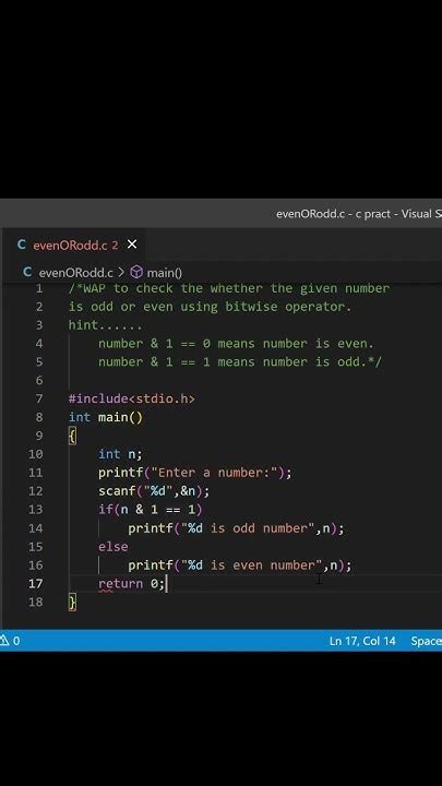 Check Whether The Given Number Is Odd Or Even By Using Bitwise Operator Codewithshamsi