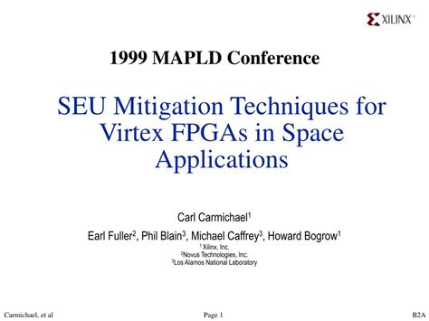 Ppt Seu Mitigation Techniques For Virtex Fpgas In Space Applications