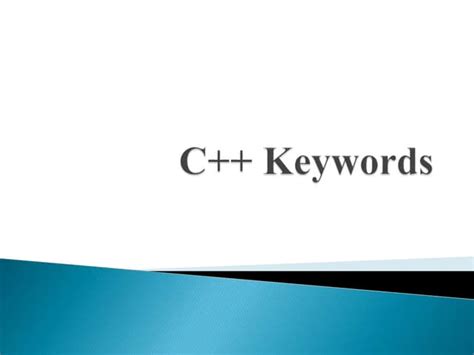 Introduction To C For Beginner C Keywordspptx