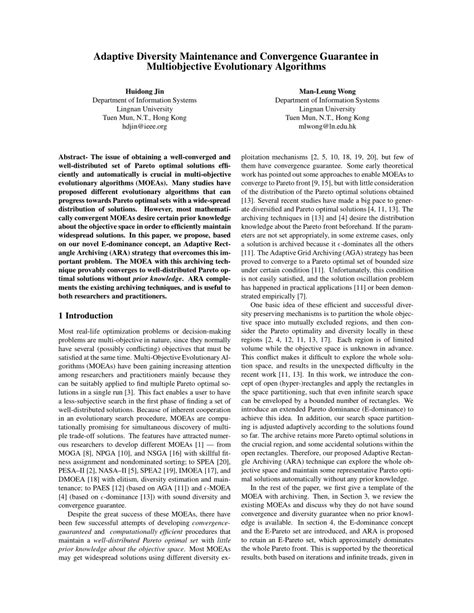 Pdf Adaptive Diversity Maintenance And Convergence Guarantee In