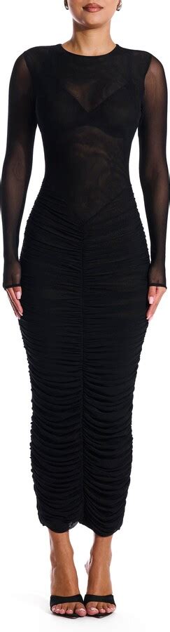 Naked Wardrobe Meshed It All Up Long Sleeve Maxi Dress ShopStyle