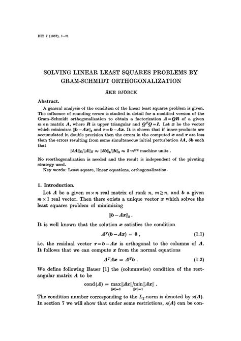 Solution Solving Least Squares Problems By Gram Schmidt