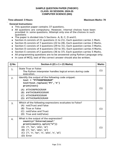 Computerscience Sqp Pdf